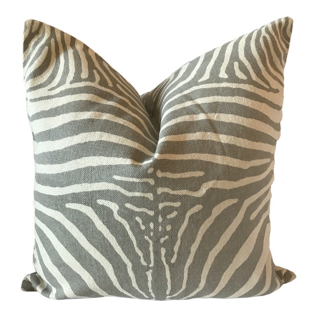 Custom Neutral Zebra Animal Print Pillow Cover | Chairish