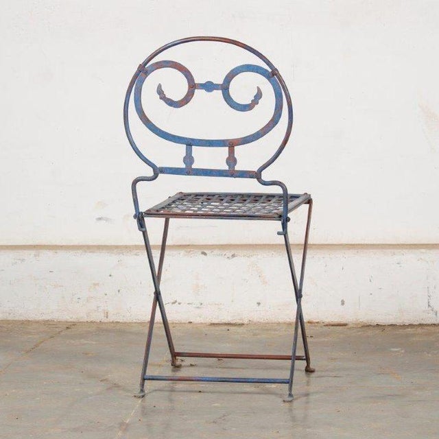 Vintage Indian Iron Folding Chair | Chairish