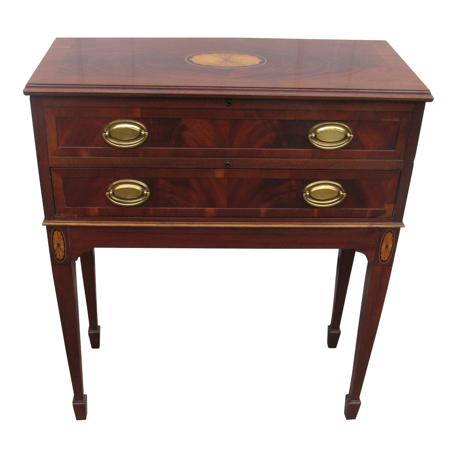1980s Hekman Banded Server Silver Chest Mahogany Amazing | Chairish
