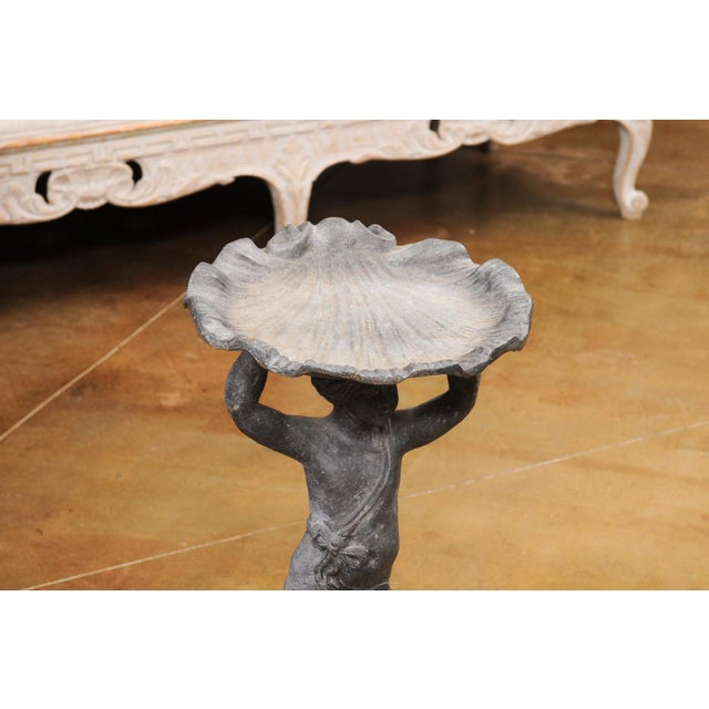 Early 20th Century English Iron Greco-Roman Style Cherub Sea Shell Bird ...