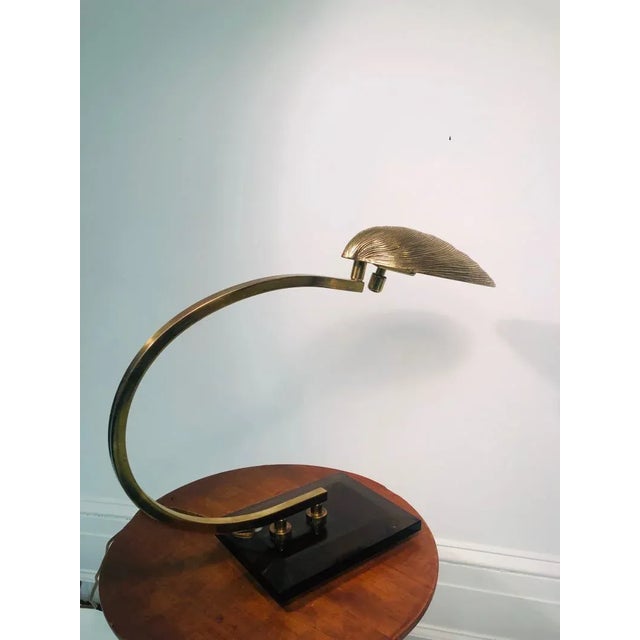 Italian Mussel Shell Desk Lamp in the Manner of Tommaso Barbi | Chairish