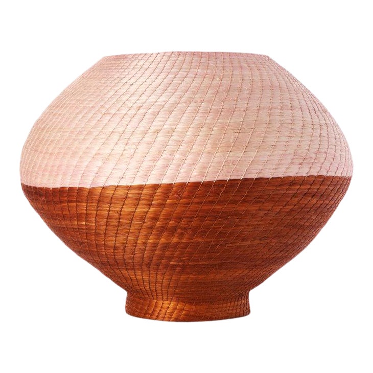 Large Sisal Halo Vase Blush/Ginger | Chairish