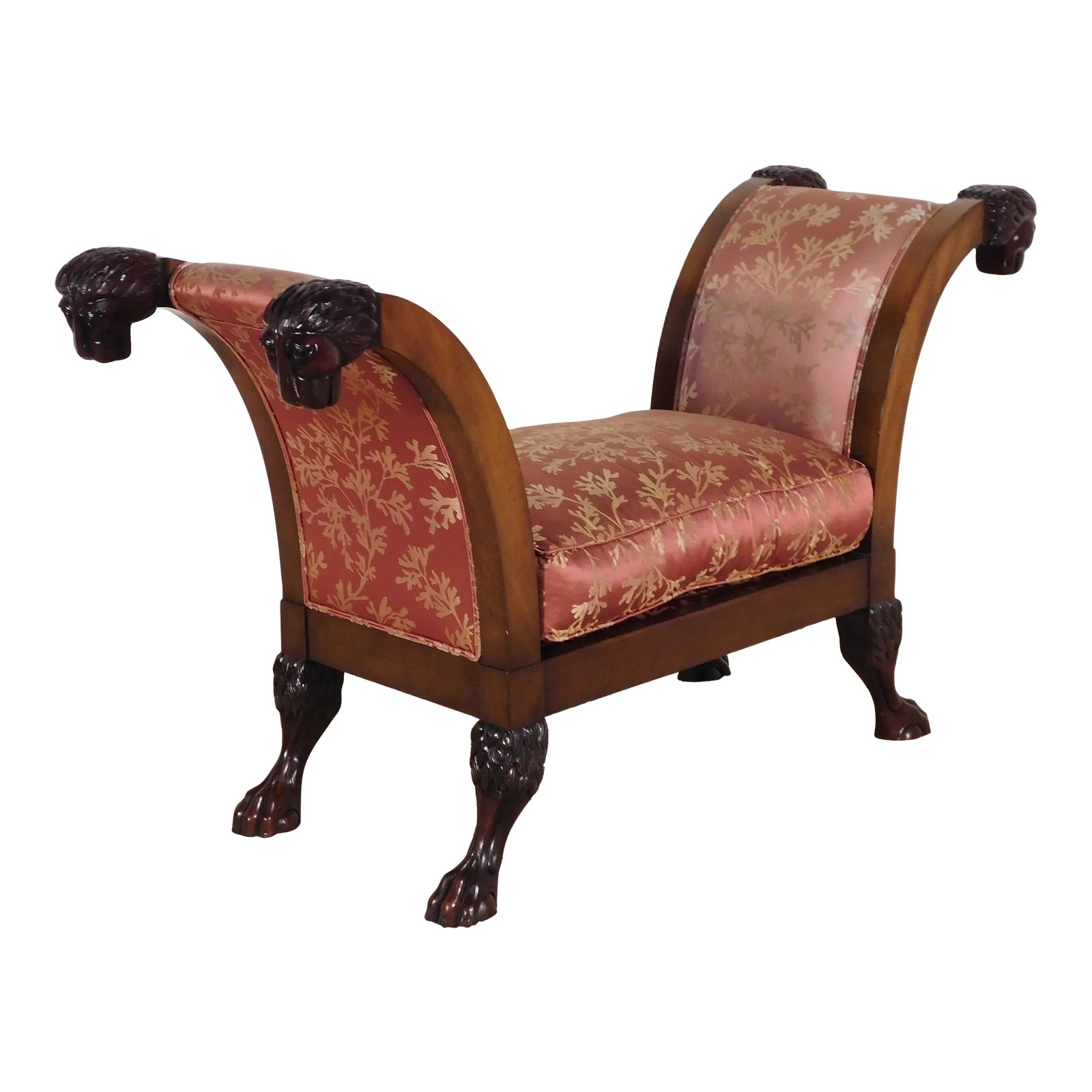 Baker Stately Homes Ram's Head Russian Collection Window Seat Bench ...