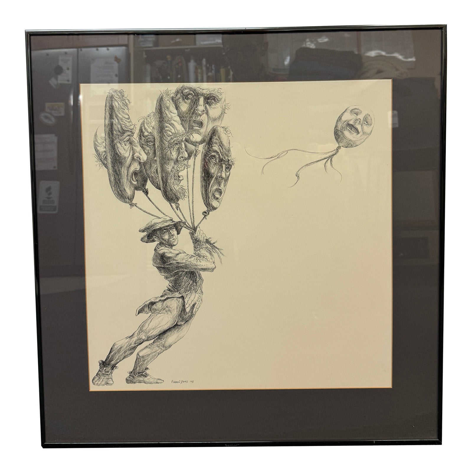 Circa 1972 Vincent Perez Original Pen & Ink Drawing | Chairish