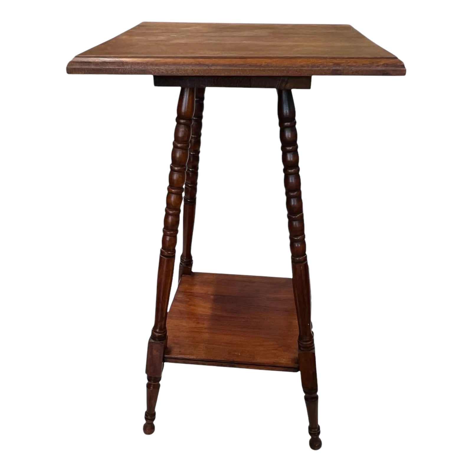 Antique Mahogany Victorian Turned Spool Leg Table | Chairish