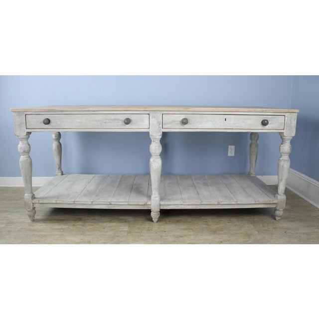Antique Large French Painted Prep or Draper's Table | Chairish