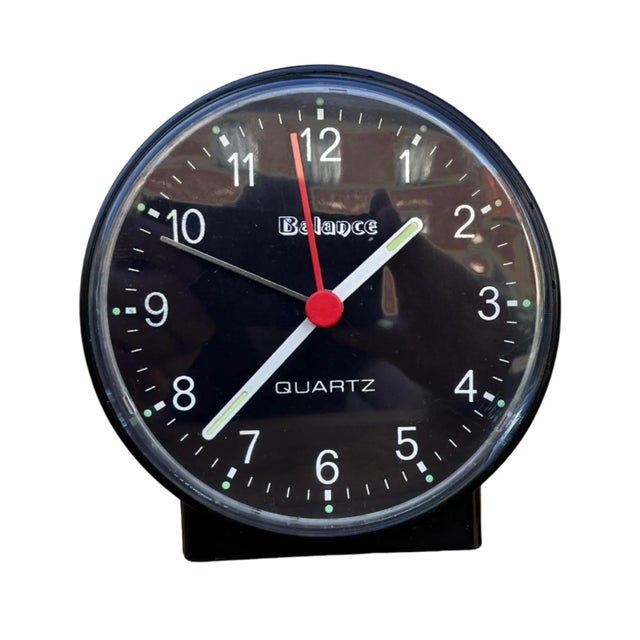Black Electric Alarm Clock, Balance, Germany, 1980s. | Chairish
