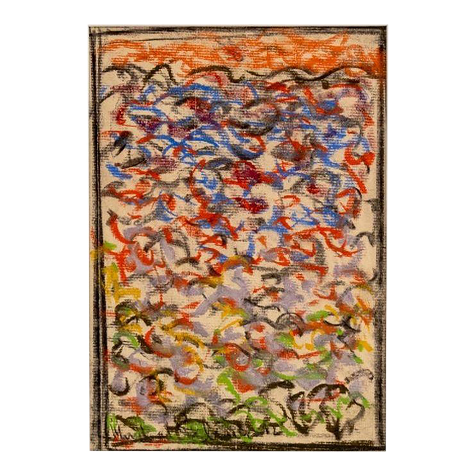 Manfred Schwartz Beach Horizontal Pastel on Paper | Chairish