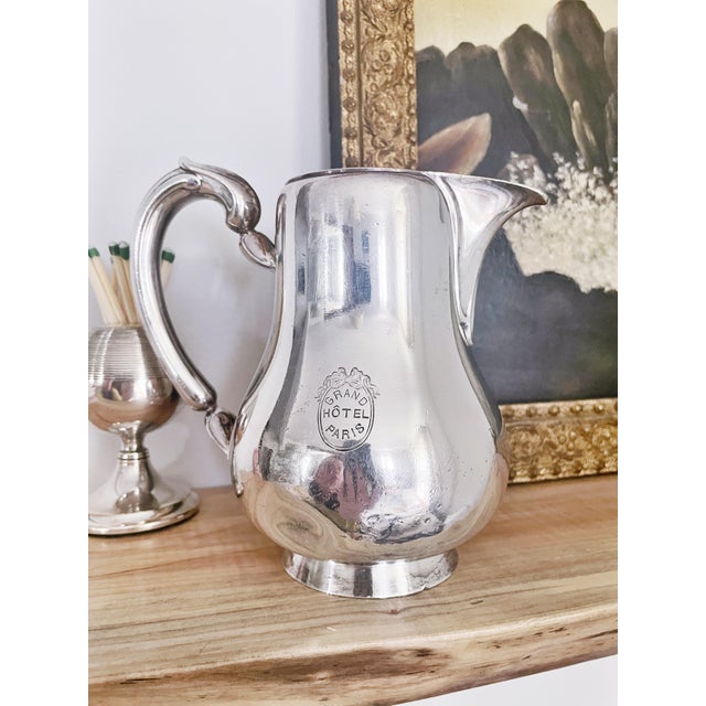 Antique Christofle Silver Milk Pitcher From Grand Hotel Paris | Chairish