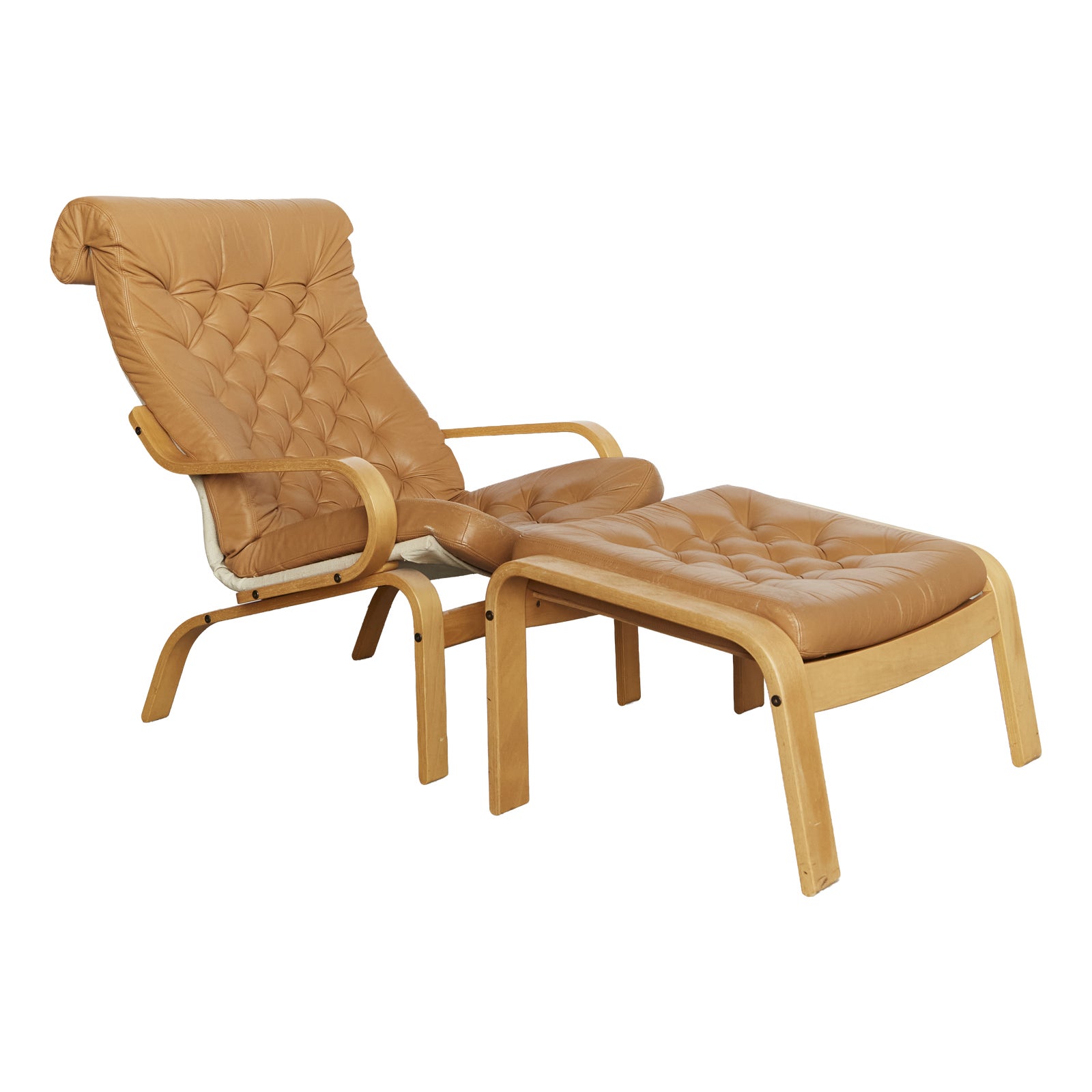 Set of Poem Chair and Ottoman by Nobuo Nakamura for Ikea, 1980s | Chairish