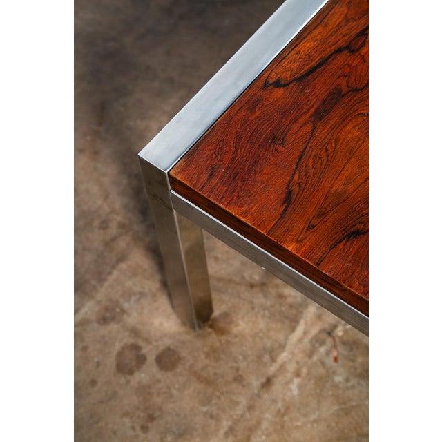 1960s Mid Century Danish Modern Brazilian Rosewood Large Steel Coffee ...