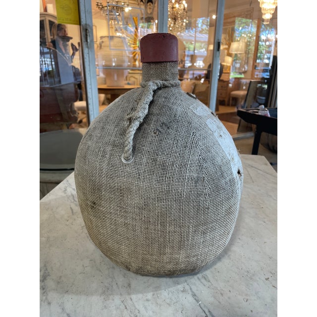 Vintage Rustic Burlap Glass Jug | Chairish