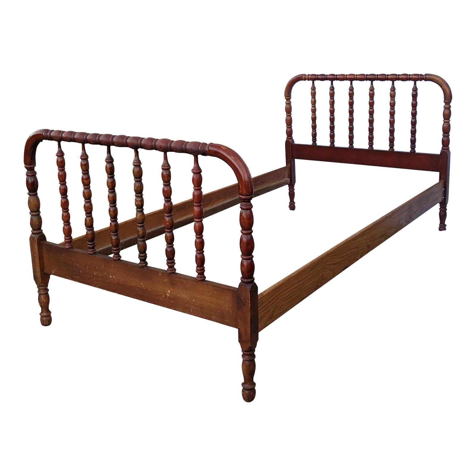 Early 20th Century Antique Jenny Lind Style Spindle Spool Twin Bed ...