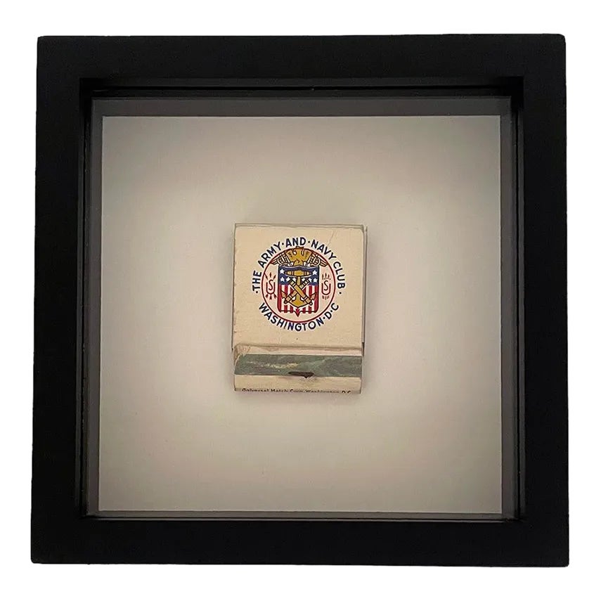 Mid 20th Century Vintage Framed Matchbook From the Army & Navy Club in ...
