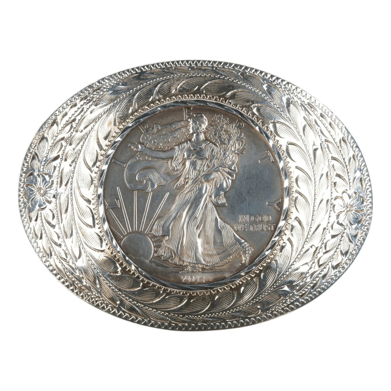 Sterling Frontier Silver Reno Nevada Hand engraved buckle with 2011 ...