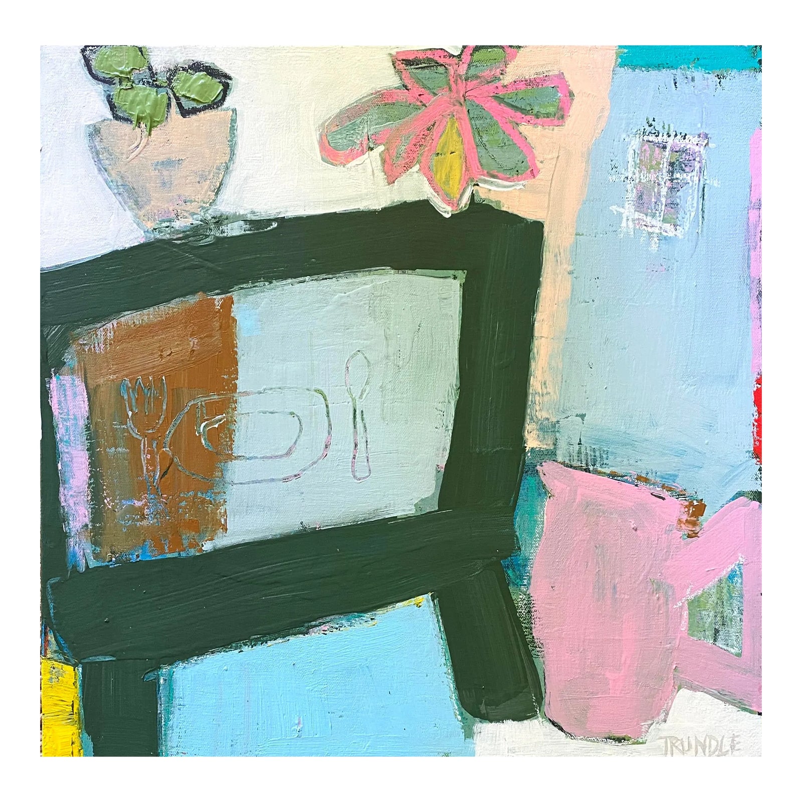 Sarah Trundle, Contemporary Abstract Still Life Painting, "Repast ...
