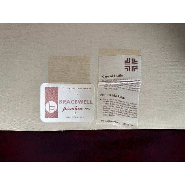 Late 20th Century Bracewell Burgundy Leather Nailhead Wingback Library ...