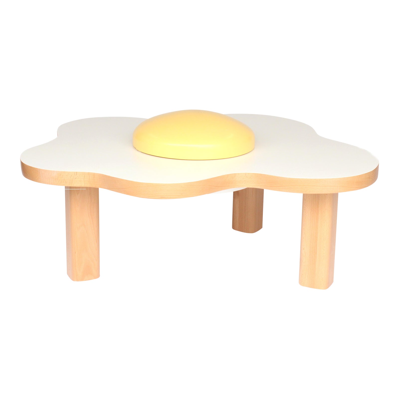 Post Modern Egg Shaped Coffee Table Designed by Iris Kwon | Chairish
