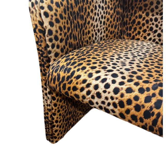 1980s Vintage Leopard Print Accent Dining Chairs on Casters - Set of 4 ...