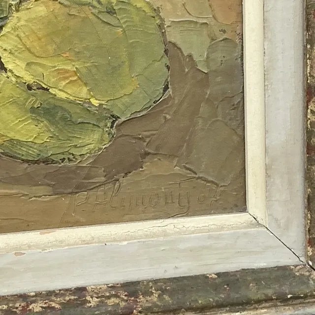 Vintage Boho Italian Impasto Still Life Oil Painting on Canvas | Chairish