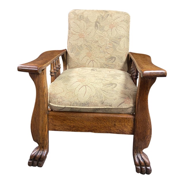 1900s Antique Oak Traditional Morris Chair | Chairish