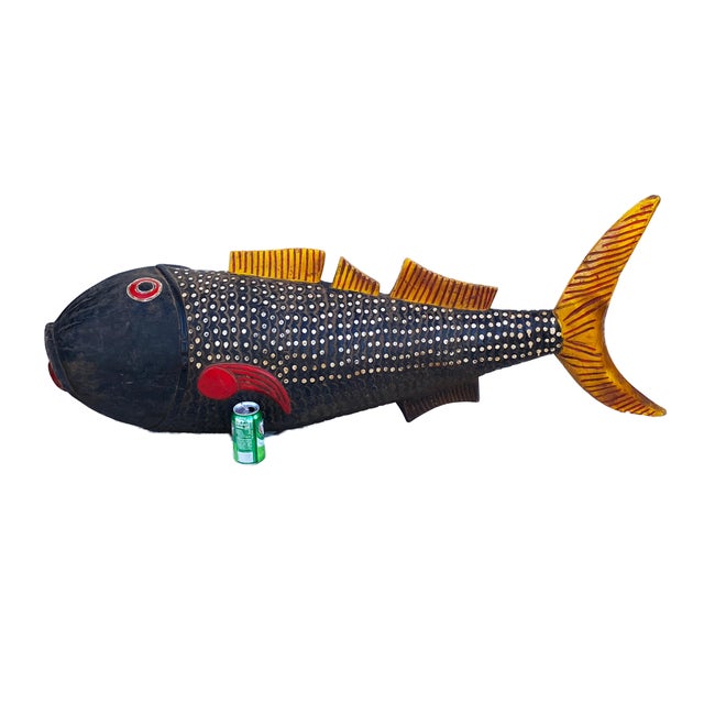 Huge African Wooden Fish Bozo Tribe Mali 54.5"w | Chairish