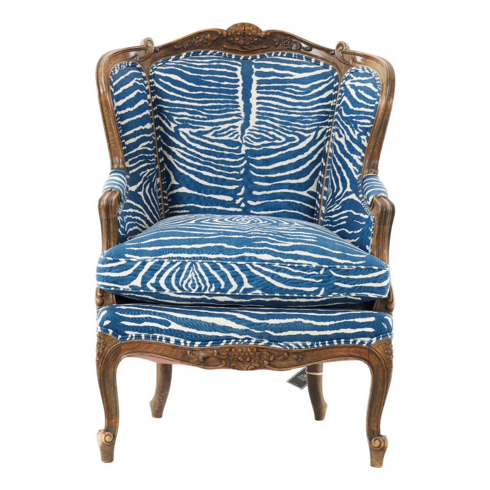Rococo Blue Armchair, 1900s | Chairish