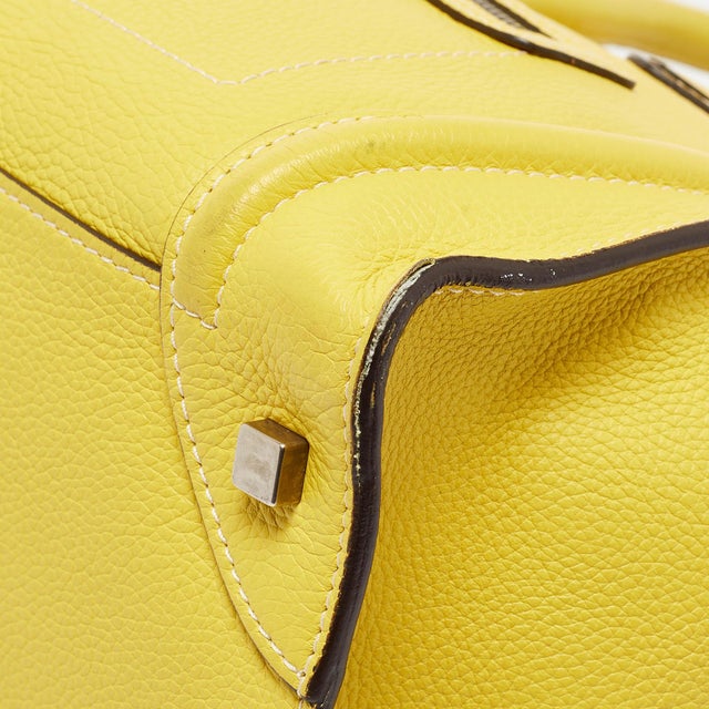 Celine Yellow Leather Mini Luggage Tote | Chairish