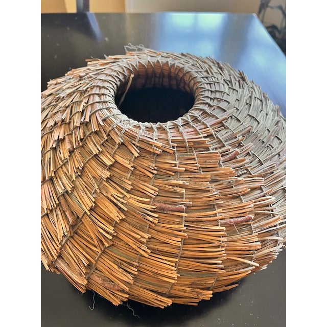 Late 20th Century Pine Needle Basket by Francine and Neil Prince | Chairish