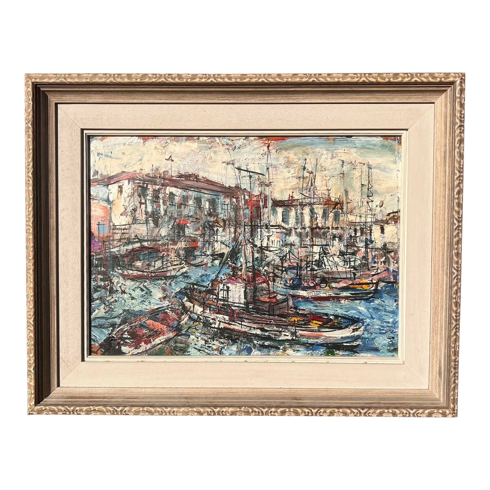 Pascal Cucaro, 1915-2004, Abstract Mid-Century Artist. Fishing Boats in ...