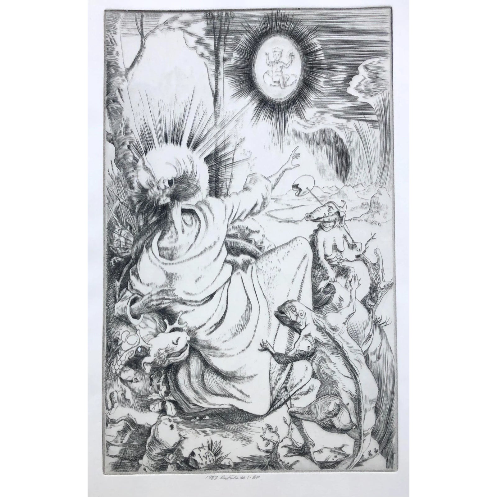 1983 Figurative Fantasy Artist's Proof Etching | Chairish