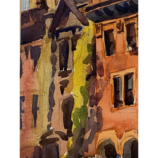 1980s New York City Brownstone Block Watercolor Painting by Stan ...