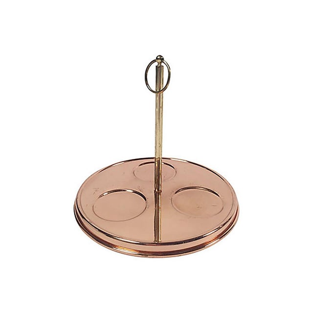 Vintage Copper and Ceramic Condiment Serving Caddy Set | Chairish