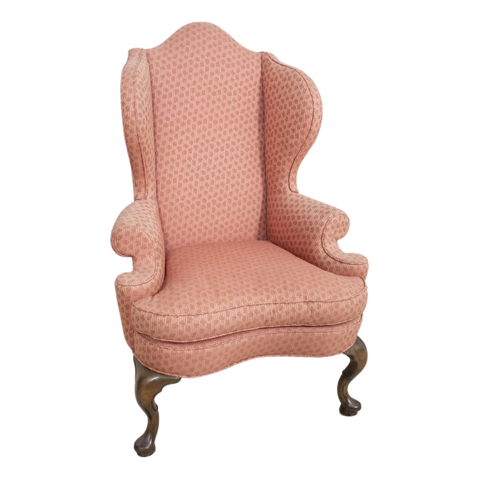 Kittinger Queen Anne Colonial Williamsburg Mahogany Wing Chair | Chairish