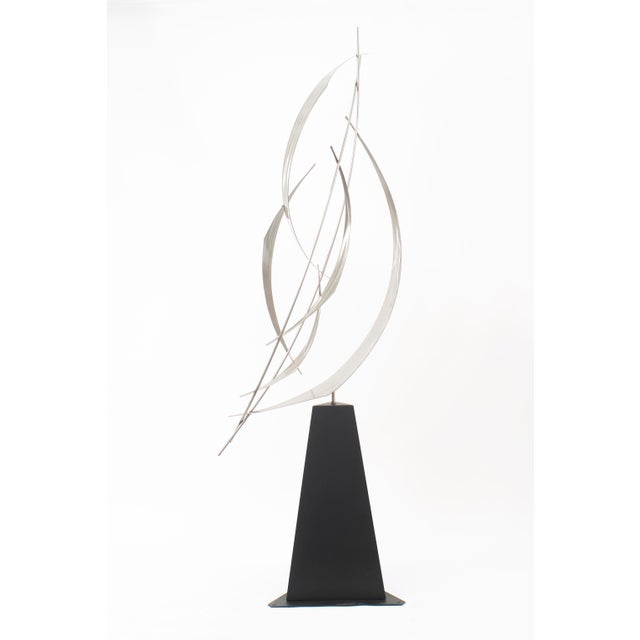 Contemporary Silver Metal Sculpture | Chairish