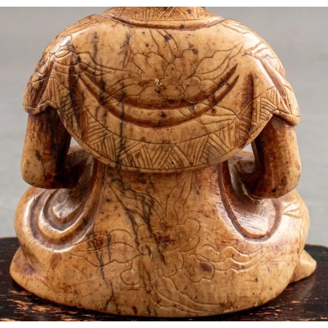 Japanese Carved Jade Buddha Sculpture | Chairish