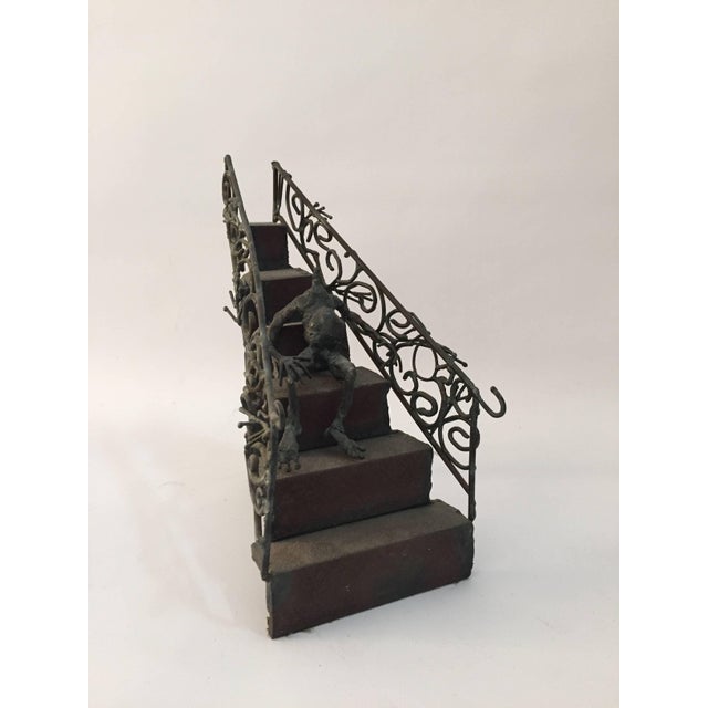 Macabre Surreal Brutalist Steel Step Sculpture | Chairish