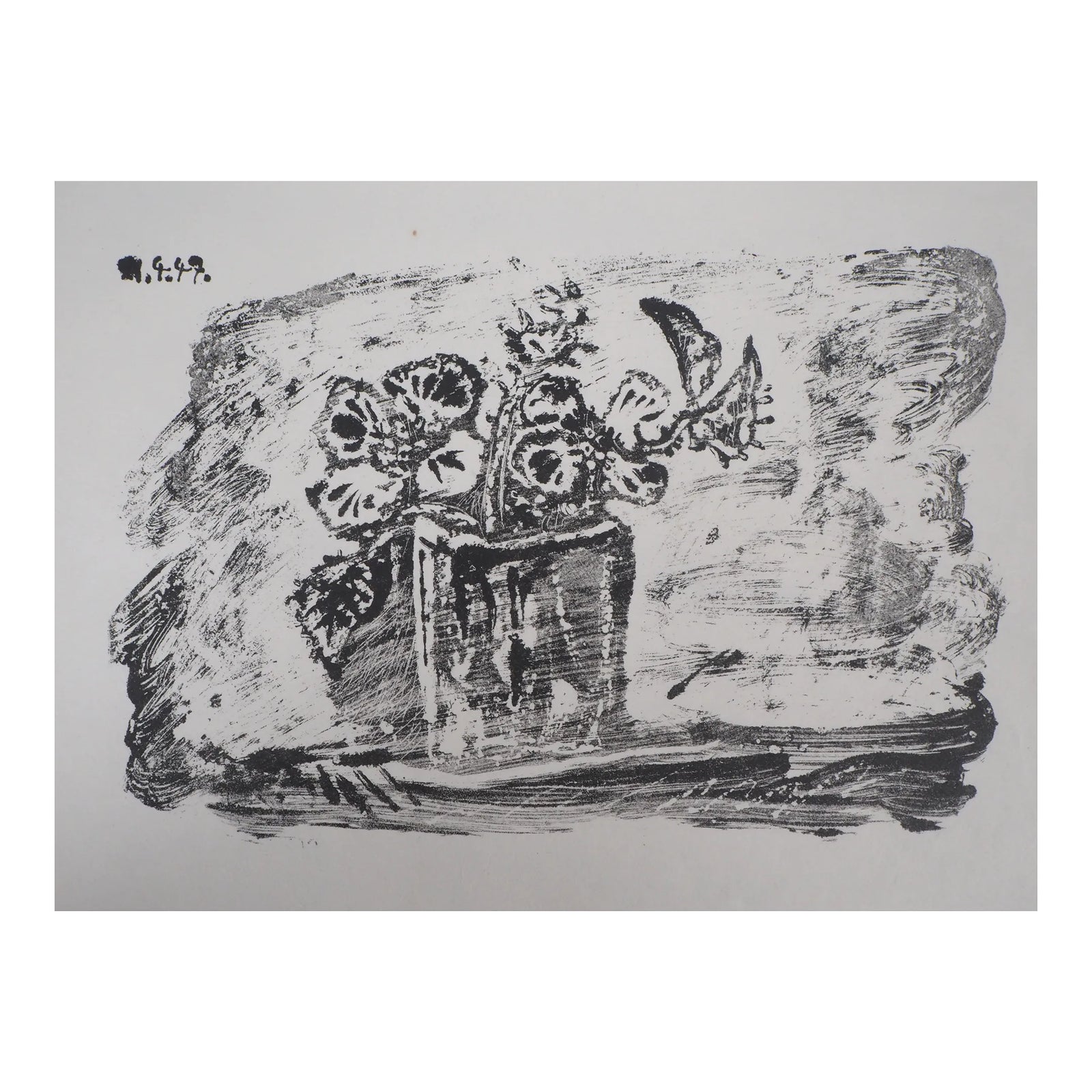 Small Flowerpot Lithograph by Pablo Picasso, 1947 | Chairish