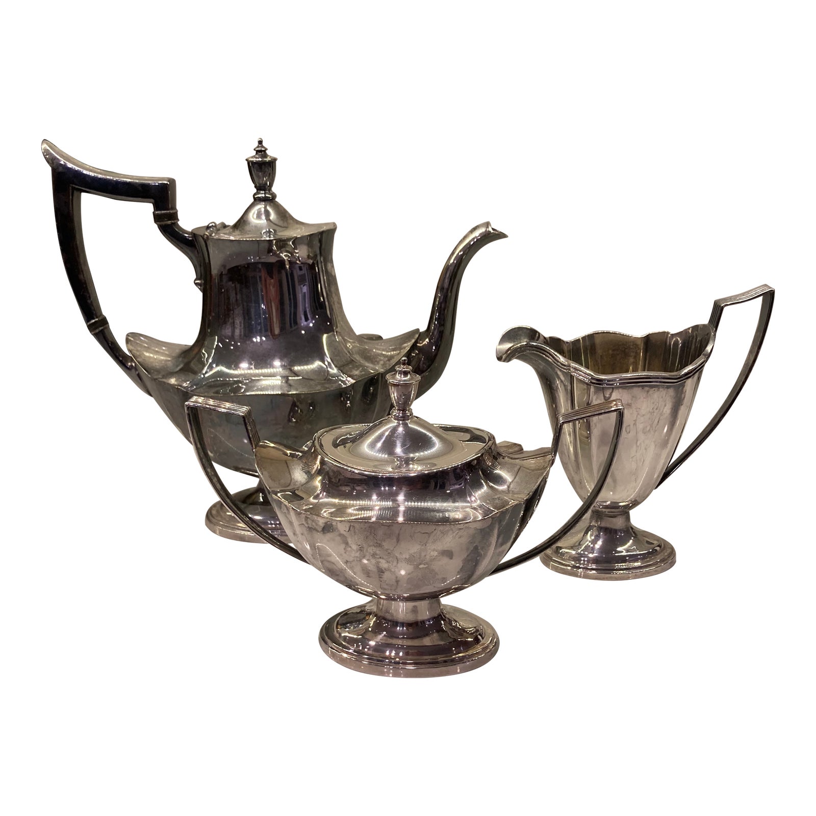 Vintage Gorham Plymouth Silverplate Tea Service- 3 Pieces | Chairish
