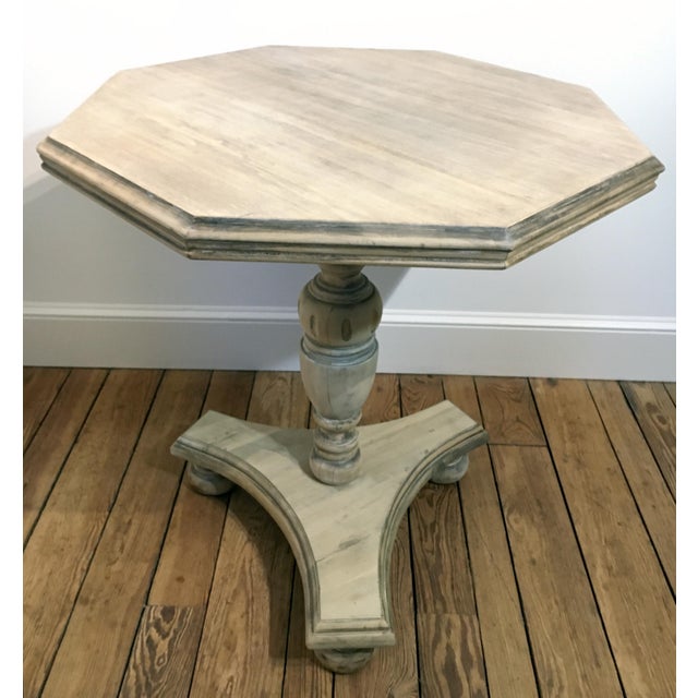 Bleached Walnut Octagonal Occasional or Center Table | Chairish