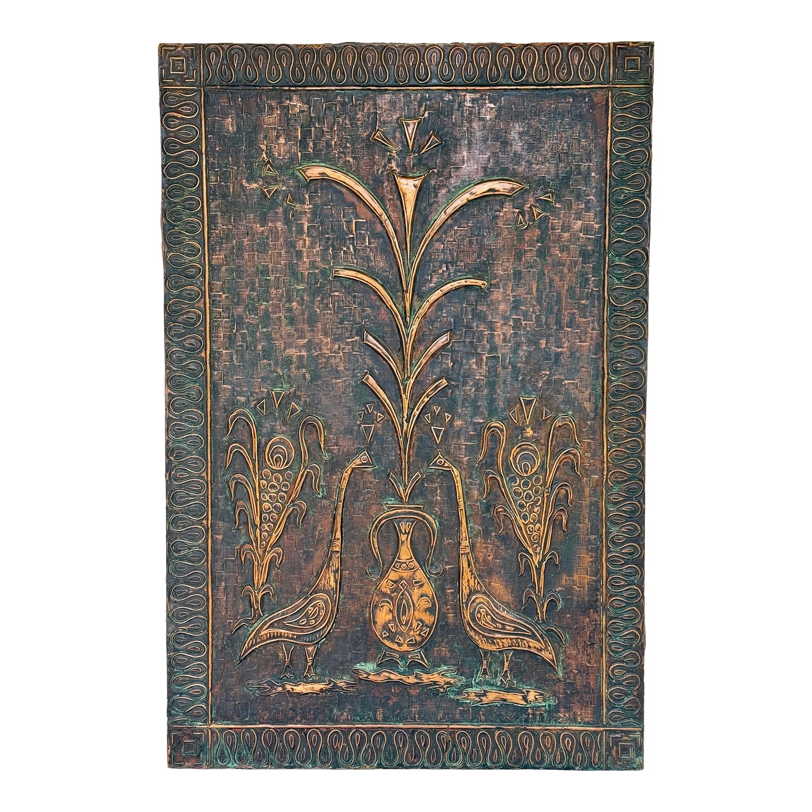 Vintage Mid Century Greek Copper Relief Decorative Panel Artwork by E ...