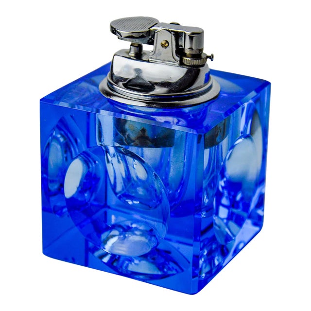 Ice Cube Lighter by Antonio Imperatore, Blue Murano Glass, Italy, 1970 ...
