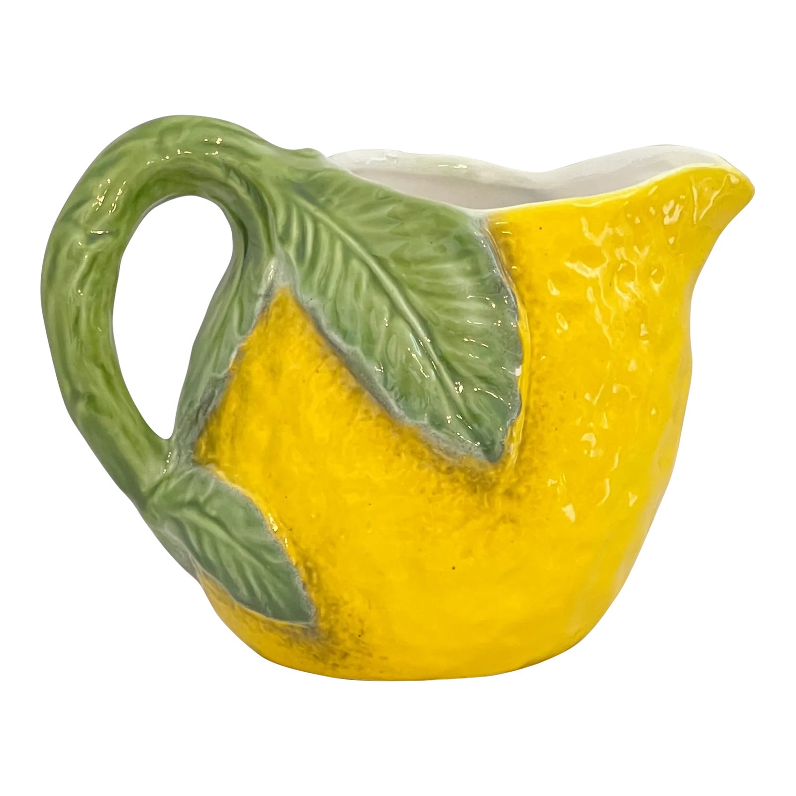 Italian Lemon Pitcher With Vine Handle | Chairish
