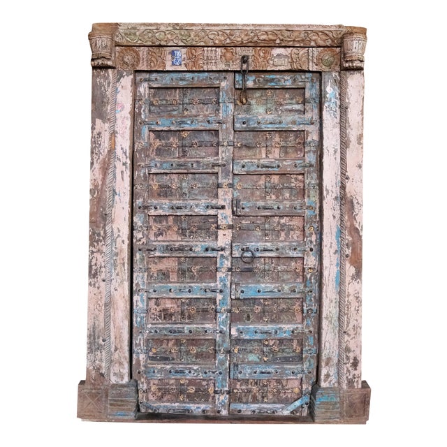 Antique Indian Haveli Door, Rustic Teak Distressed Farmhouse Garden ...