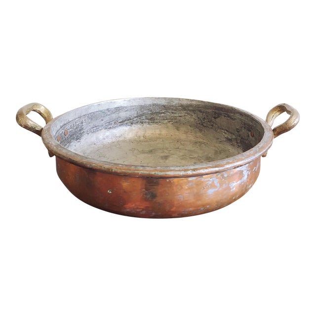 Antique Turkish Copper Hand Forged Pan | Chairish