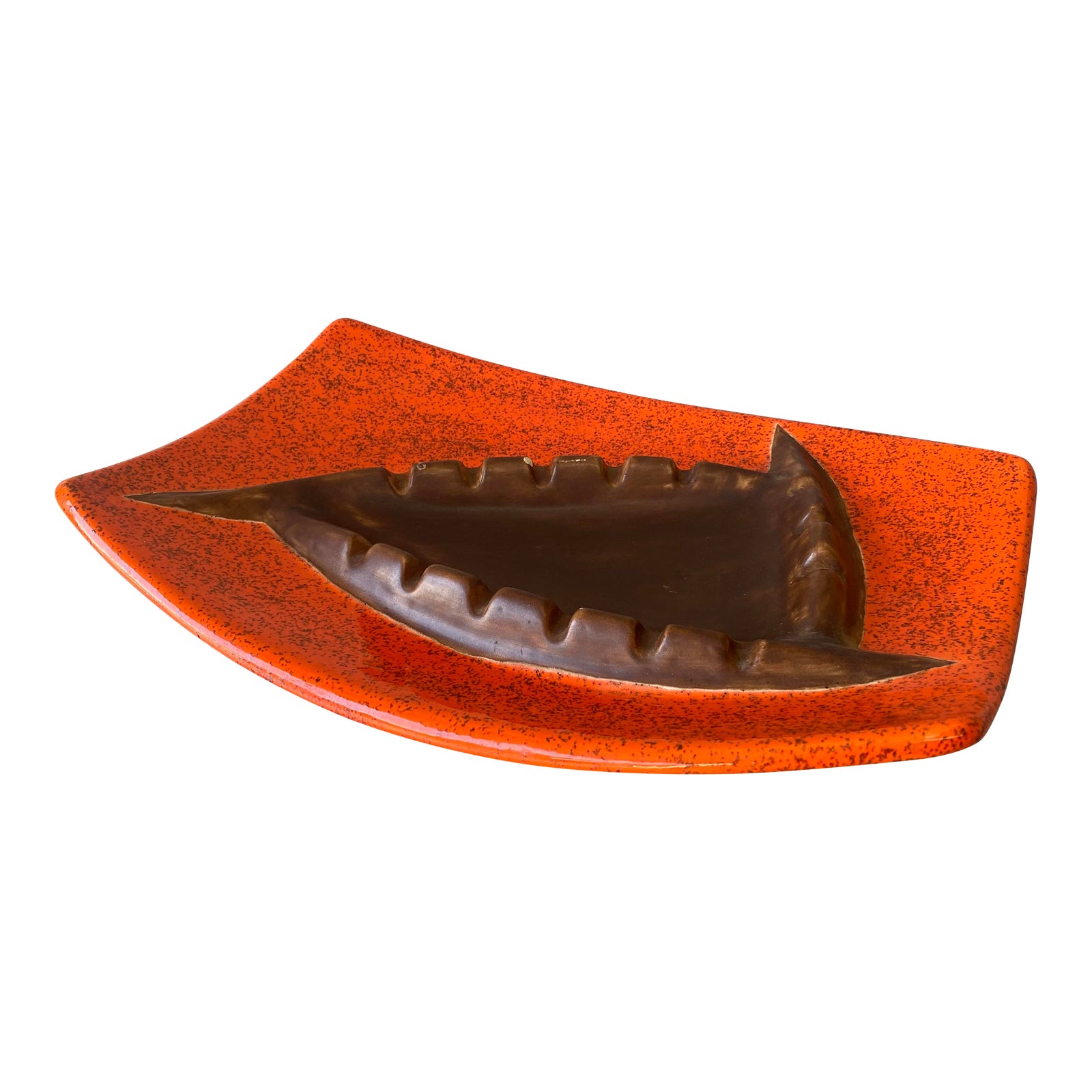 Vintage Orange Ceramic Tray by Mallory Ceramic Studio | Chairish