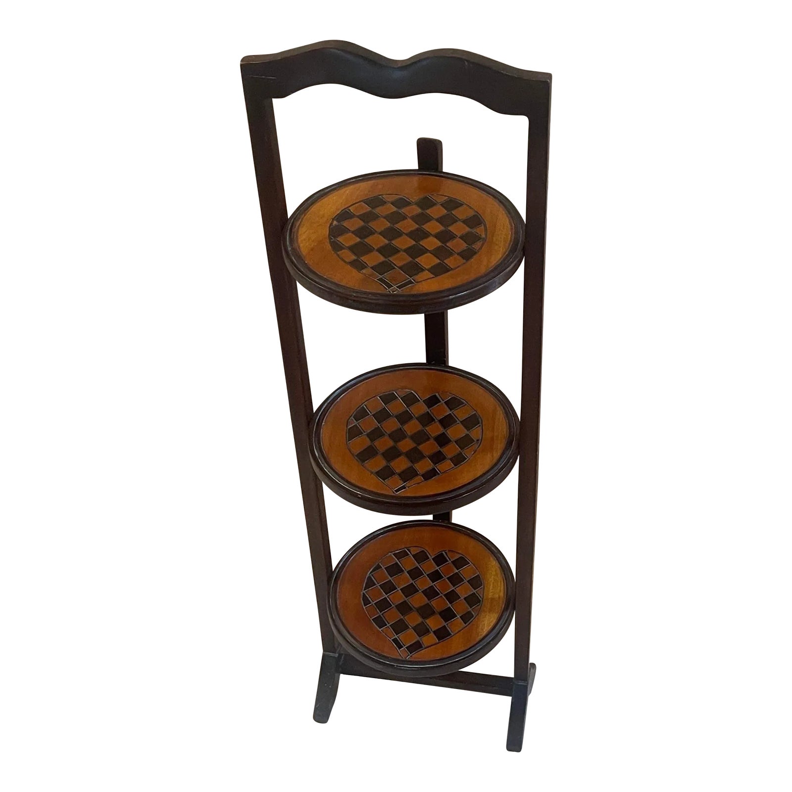 Vintage Three Tiered Hand Engraved Pie Stand | Chairish