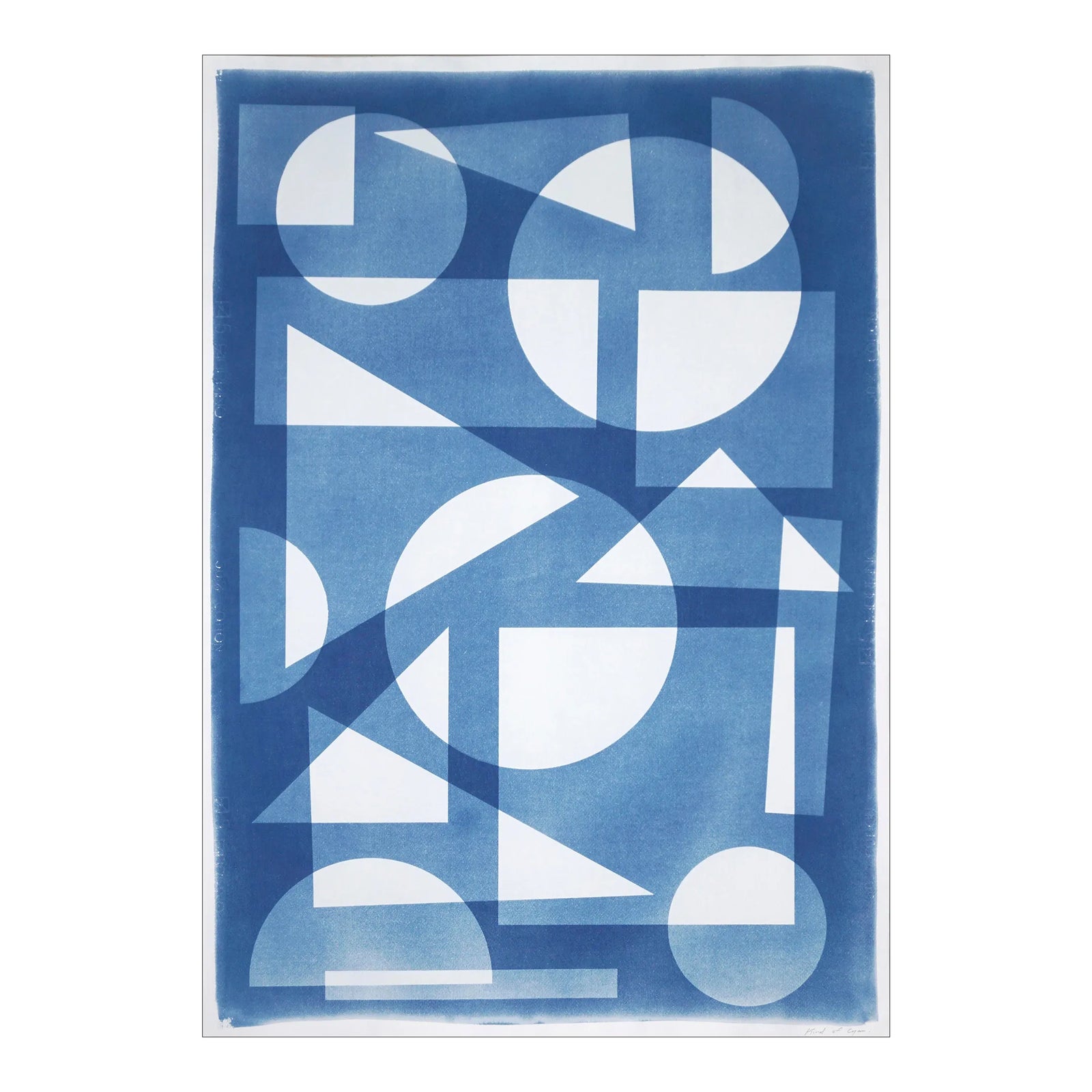 2022 "Art Deco Geometry I" Handmade Unique Cyanotype Monotype on ...