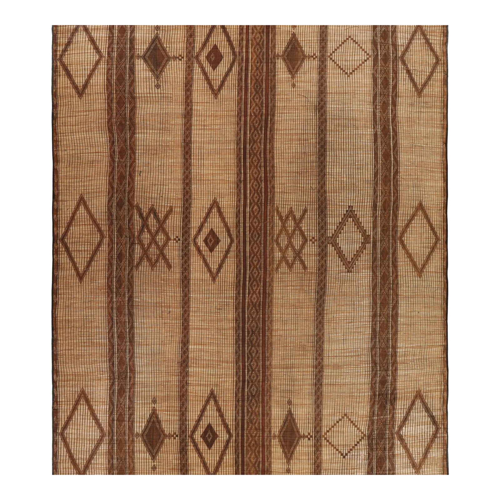 Oversized Vintage Moroccan Tuareg Mat With Geometric Patterns, From Rug ...