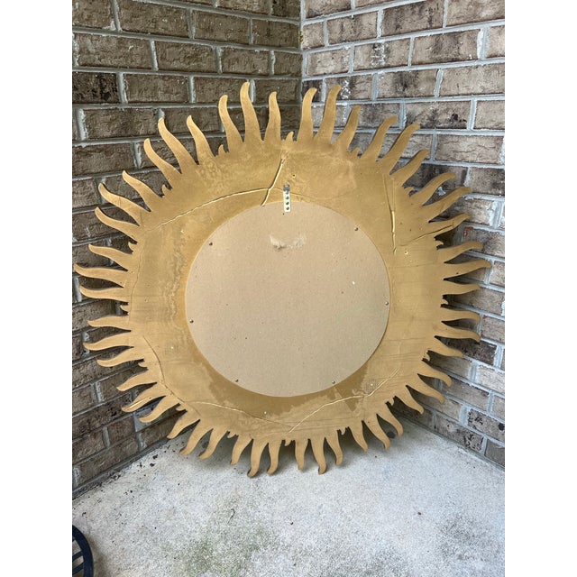 Vintage XL Sunburst Sun Ray Mirror | Chairish